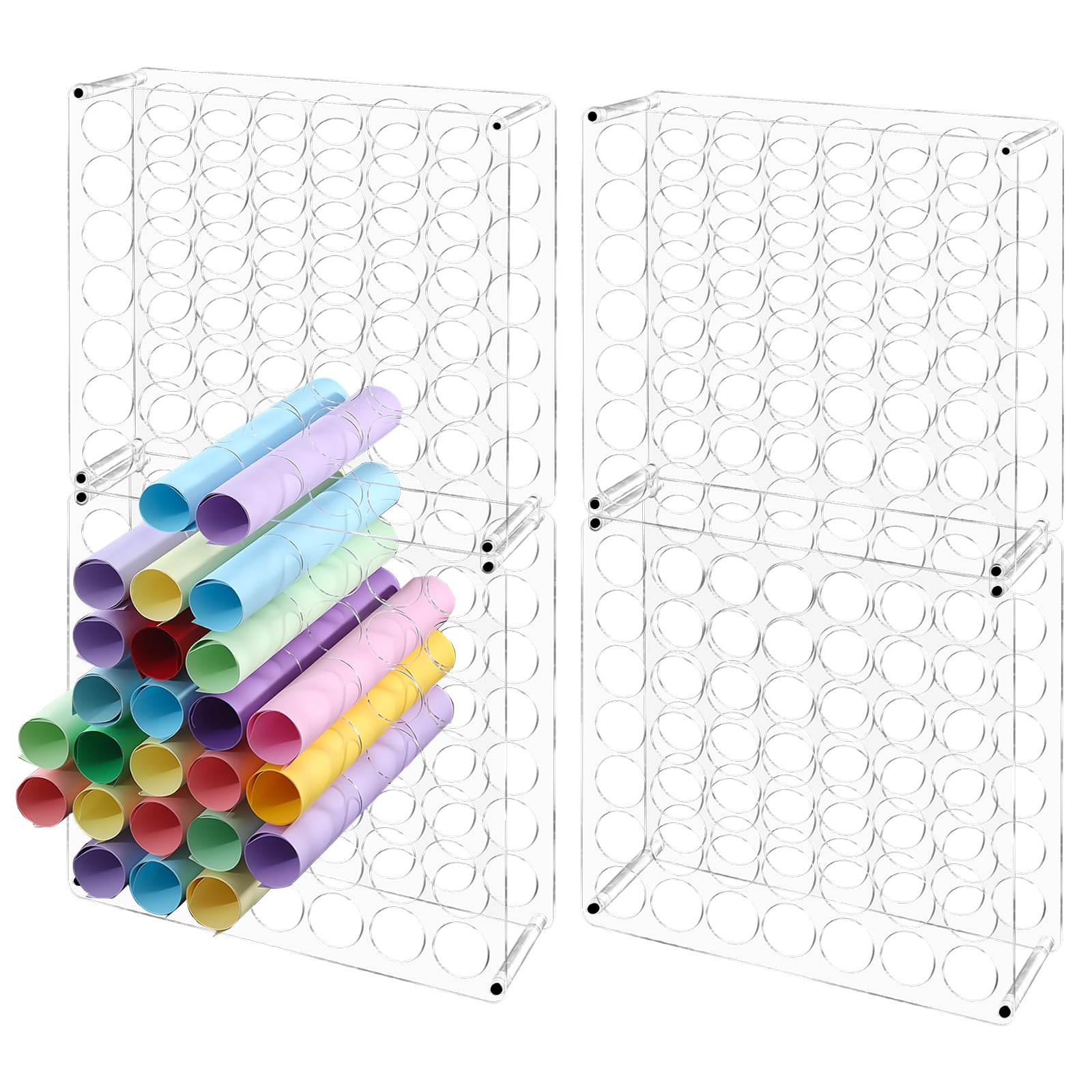 Snapklik.com : 2 Pack Vinyl Storage Organizer 98 Holes Acrylic Vinyl ...