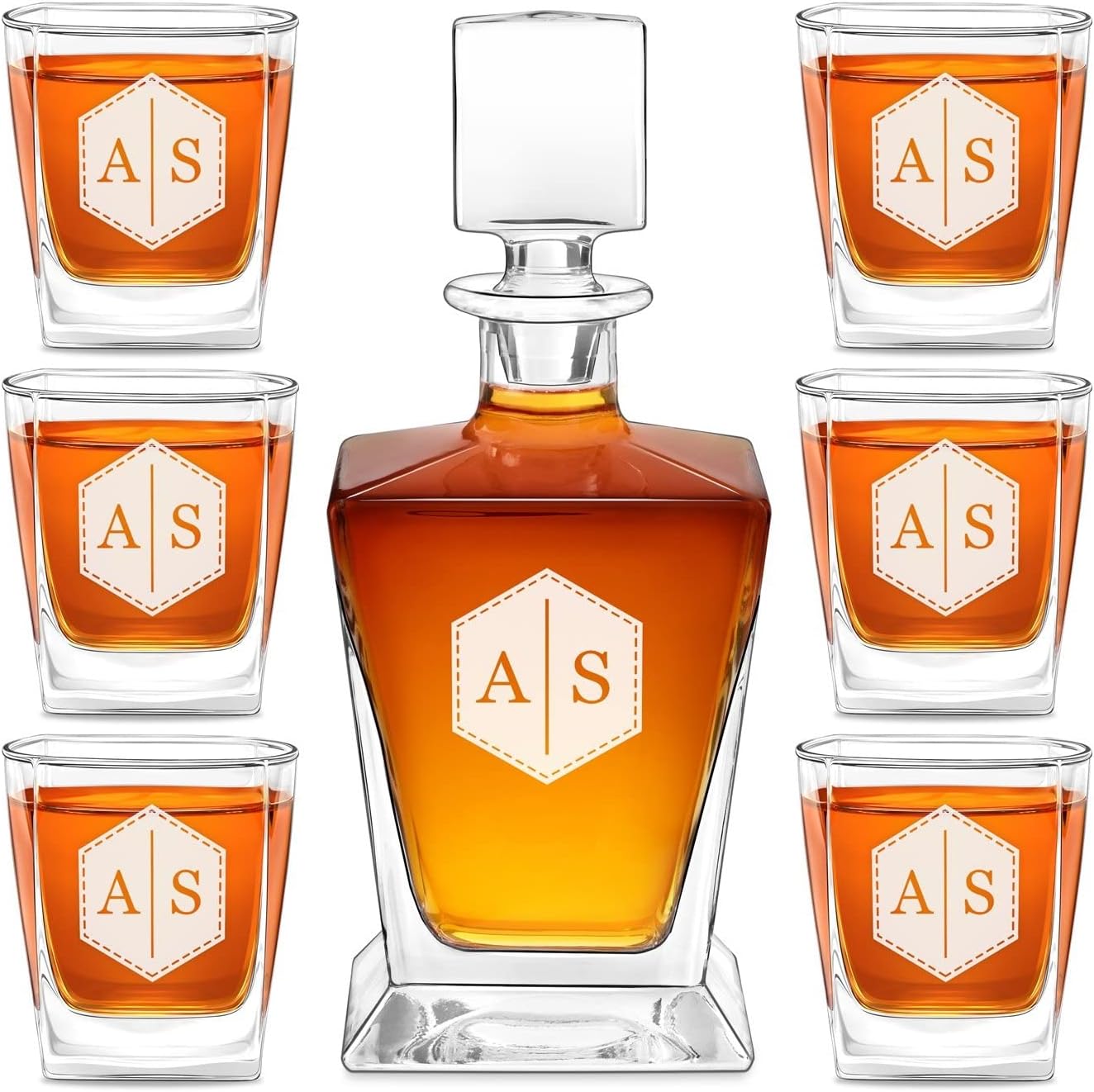 Amazon.com | Maverton Engraved Whiskey Set for couples - Customized ...