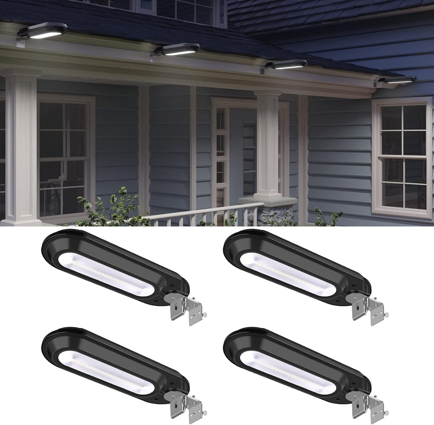 Amazon.com : ROSHWEY Solar Gutter Lights, 18 LED Gutter Solar Lights ...