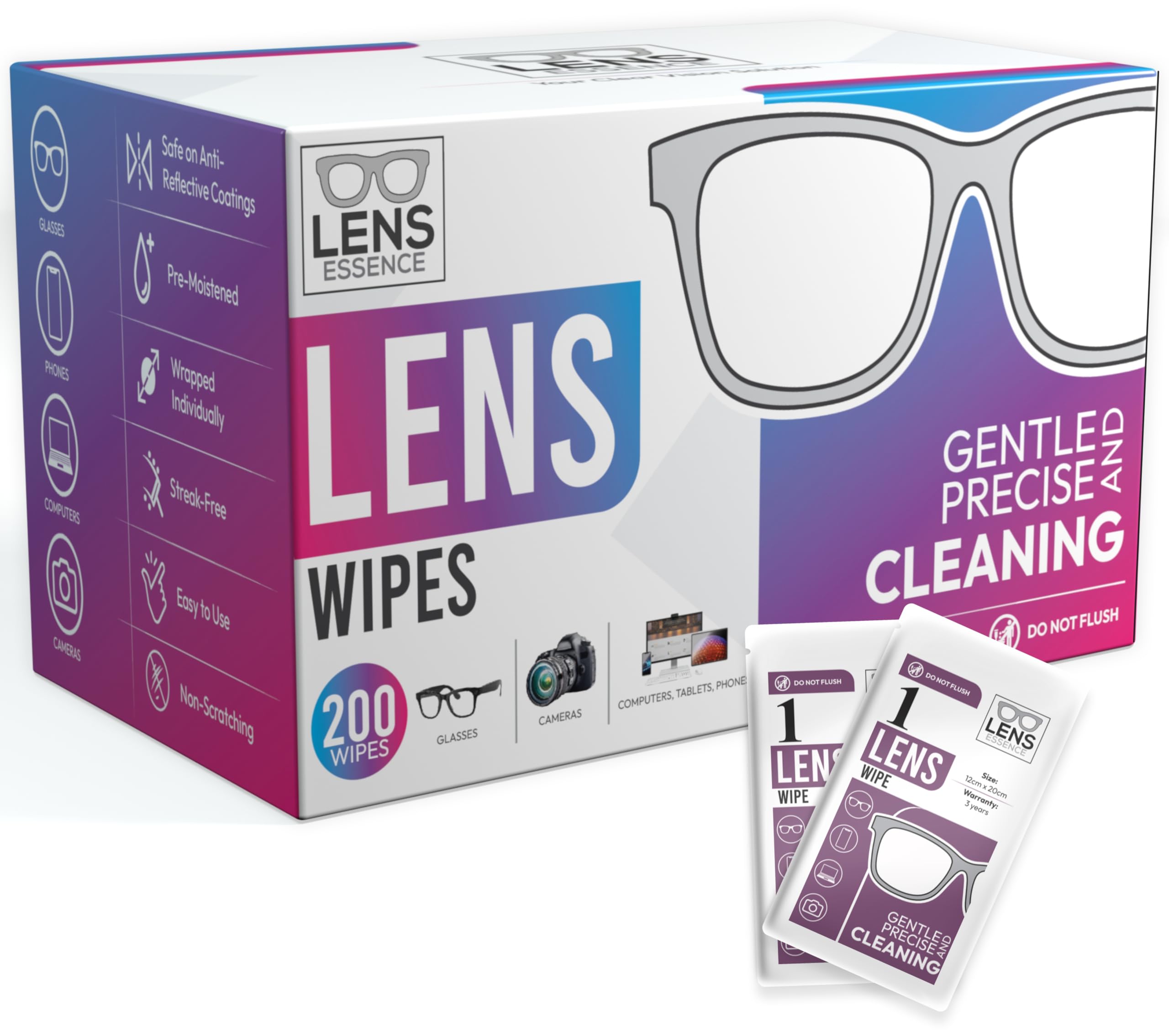 Amazon.com: LensEssence – Premium Lens Wipes for Eyeglasses & Screens ...