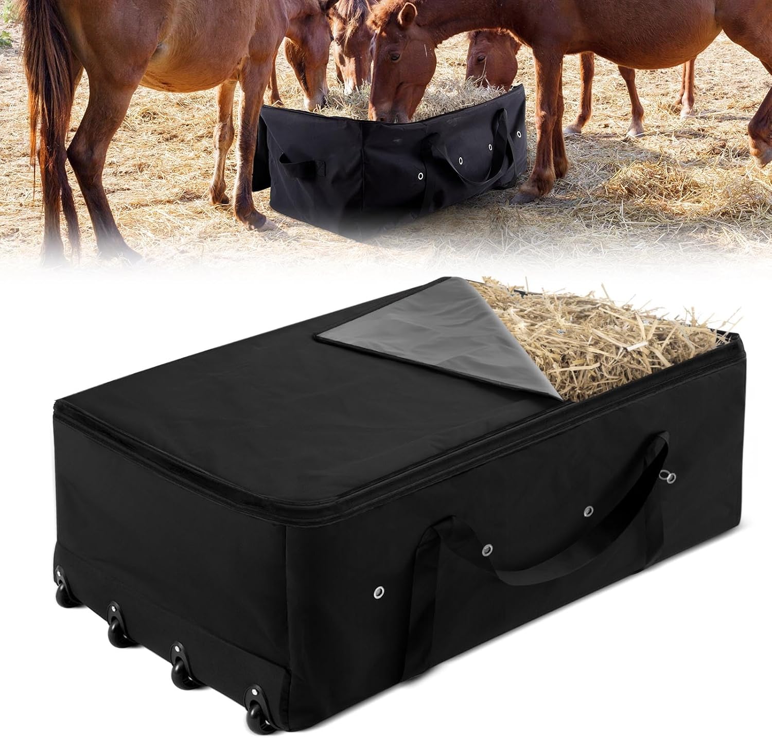 Amazon.com: Abbylike Oxford Waterproof Rolling Hay Bale Bag 4 Heavy ...