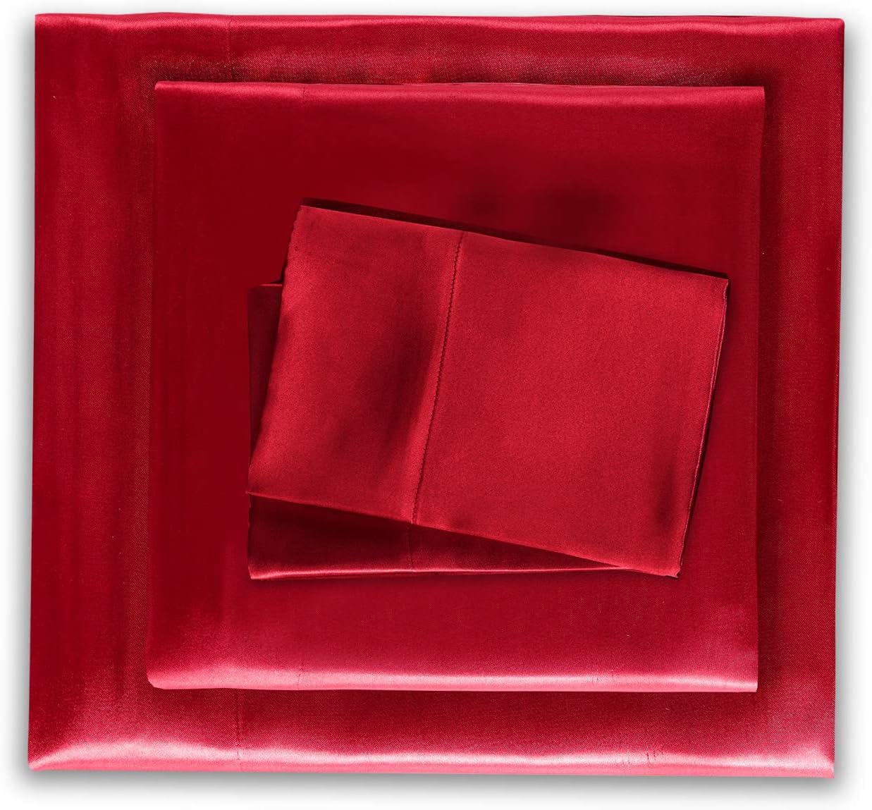 Amazon.com: Honeymoon Luxury Satin Bed Sheet Set, Ultra Silky Soft ...