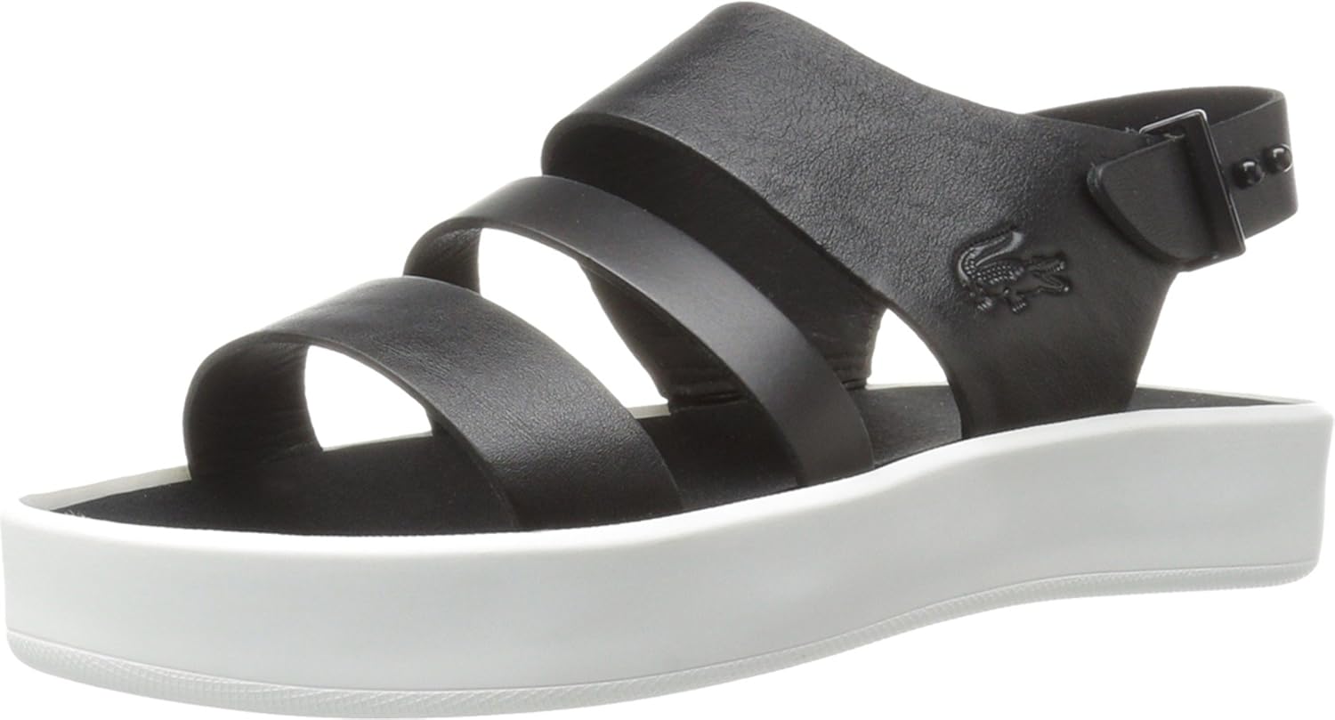 Amazon.com | Lacoste Women's Pirle Sandal 117 1 Black/Black Sandal ...