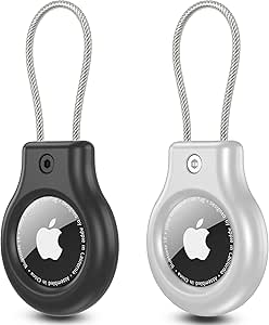 Amazon.com: SCALLOP (2 Pack) All Metal Air Tag Holder with Wire Cable ...