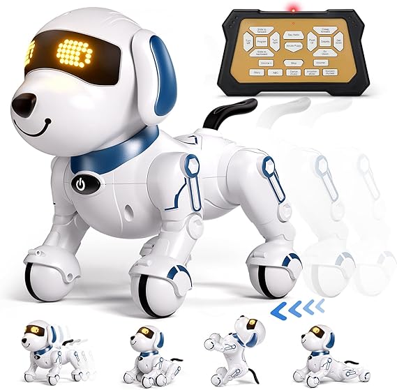 Amazon.com: Aiqi Interactive RC Dog Robot Toy, Programmable Smart ...