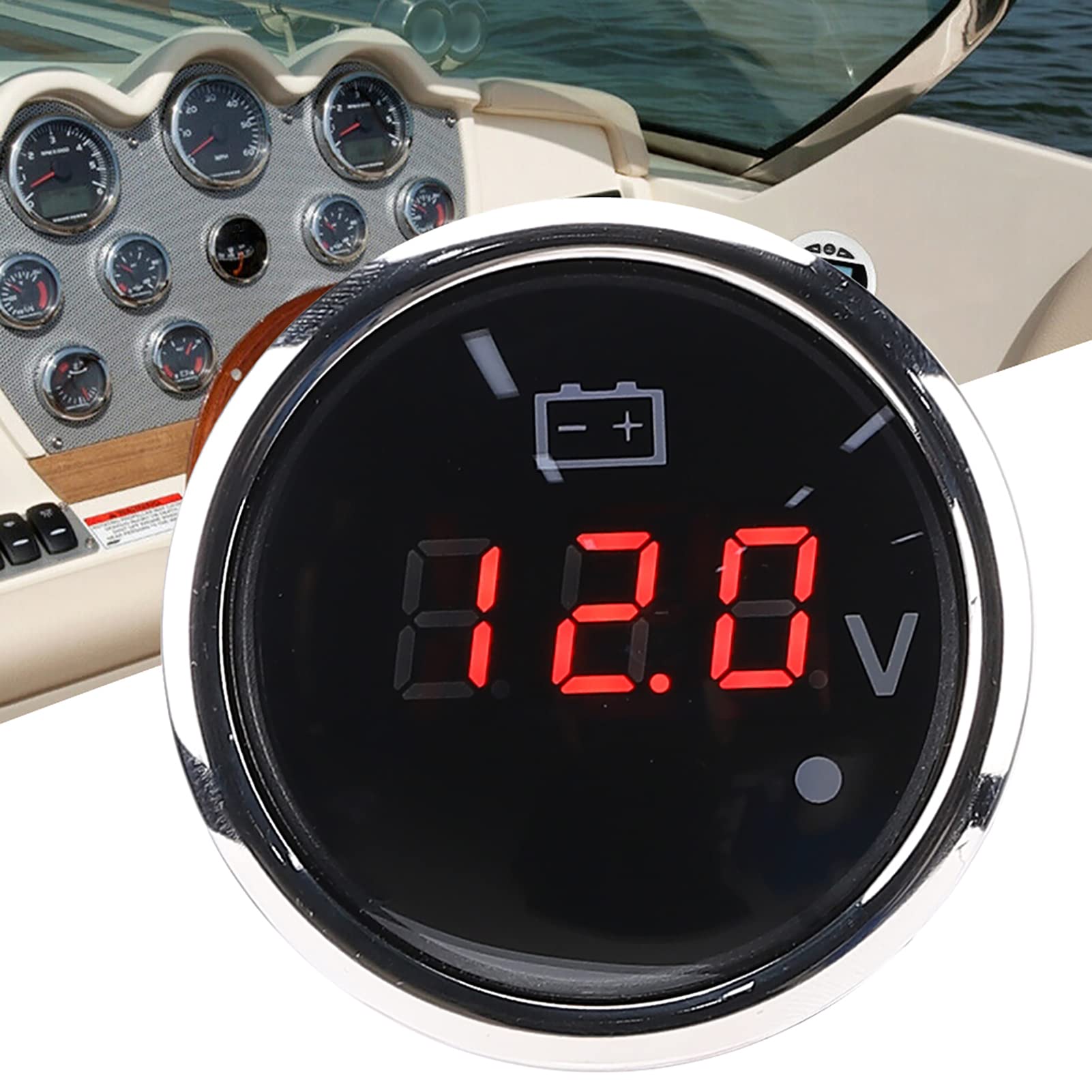 Battery Monitor 12v Universal LED Digital Display Voltmeter Voltage ...