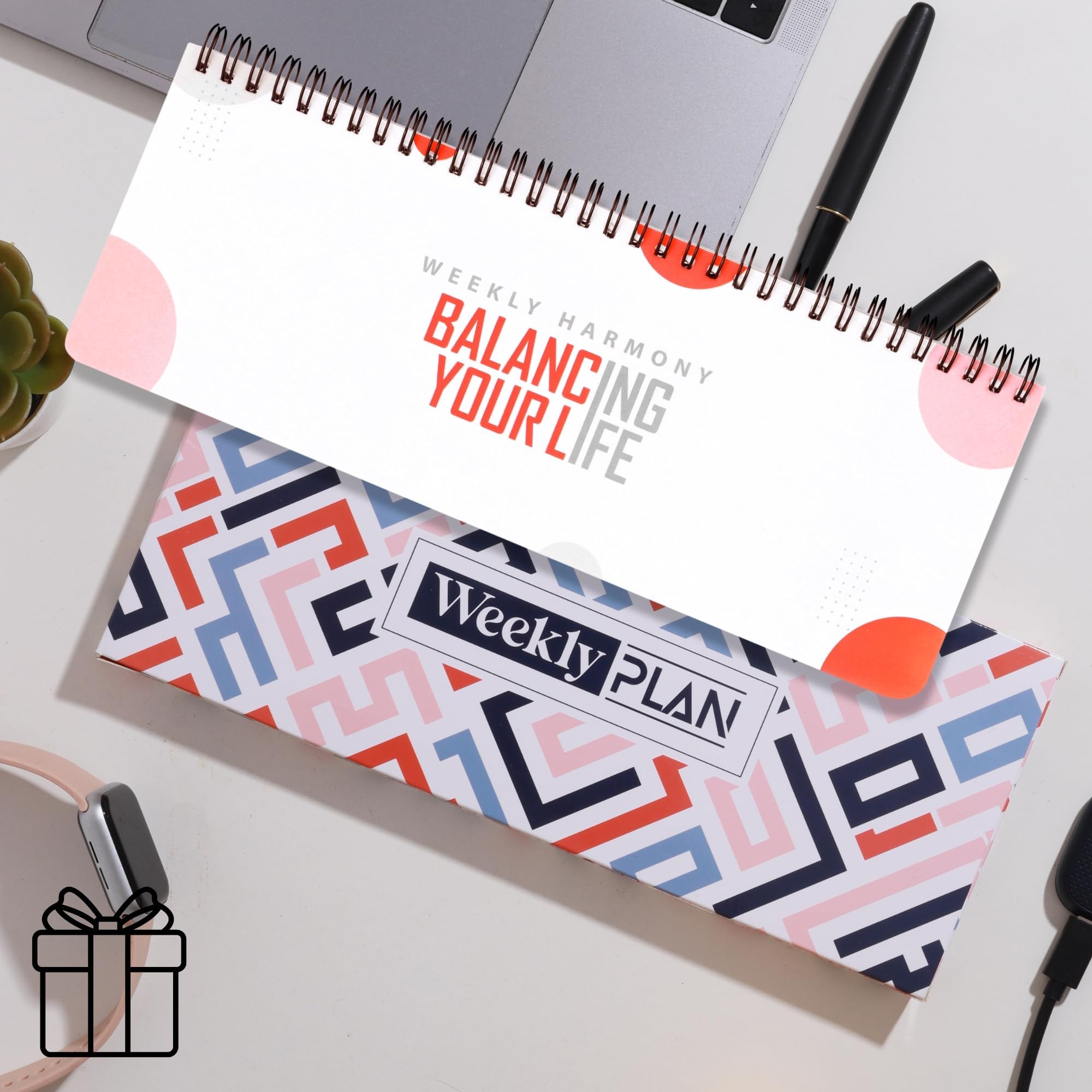 Doodle Undated Weekly Desk Planner with Daily Habit Tracker – 52-Week ...