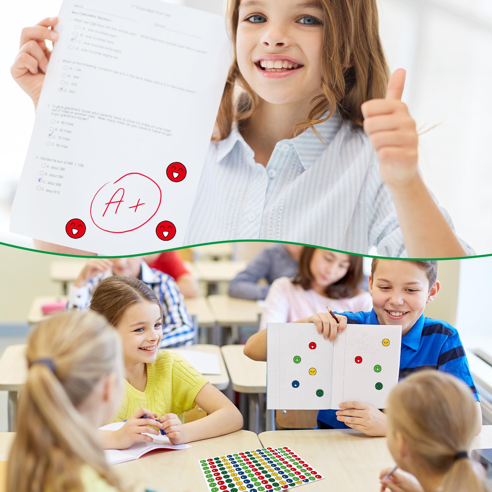 Snapklik.com : 3000 Pcs Small Smile Stickers For Kids Reward, Behavior ...