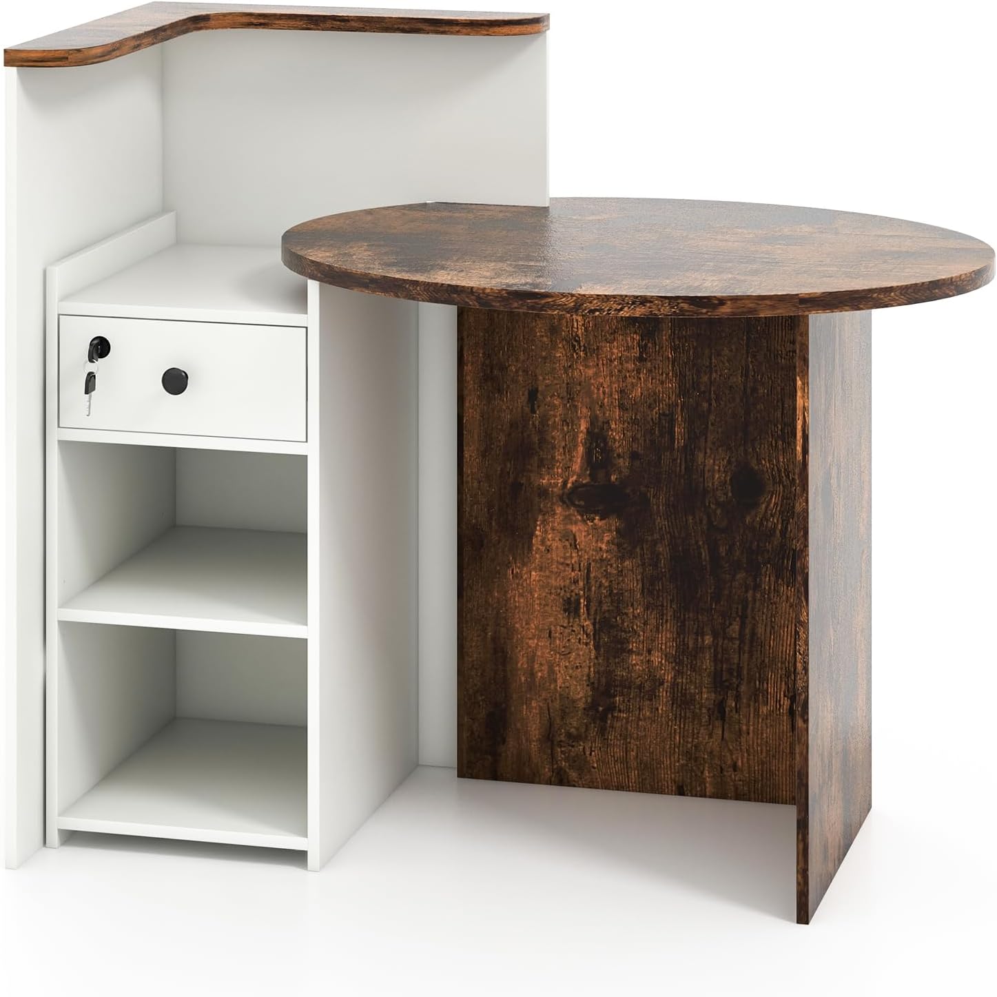 Amazon.com: MEDIMALL Reception Desk, Retail Counter Desk with Lockable ...