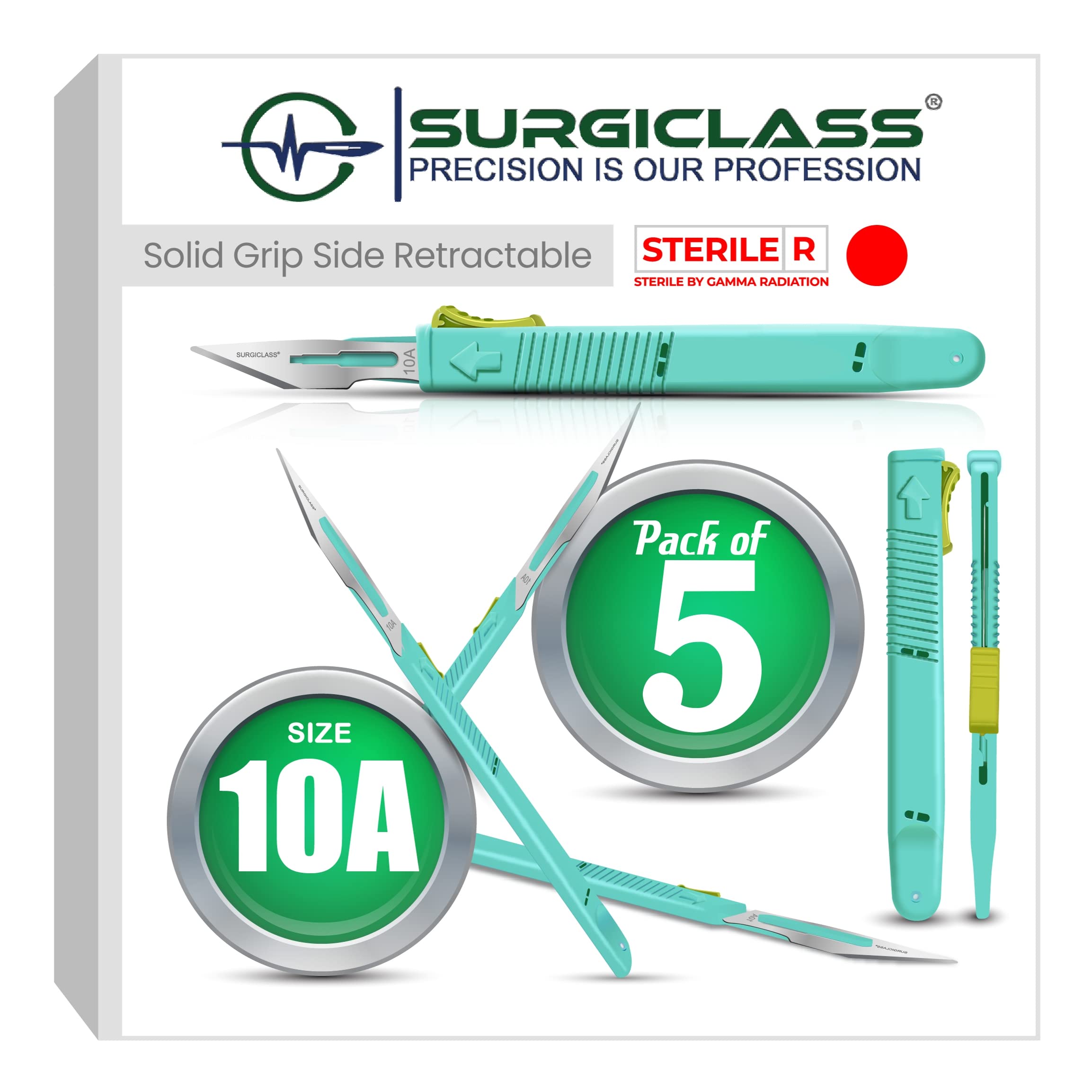 Surgical Scalpel Surgical Blades # 10A Surgical Steel Sterile Pack of 5 ...
