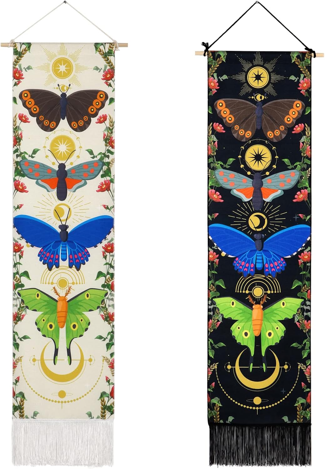 Amazon.com: BATTIPAW Long Vertical Tapestry Wall Hanging 2 Pack ...