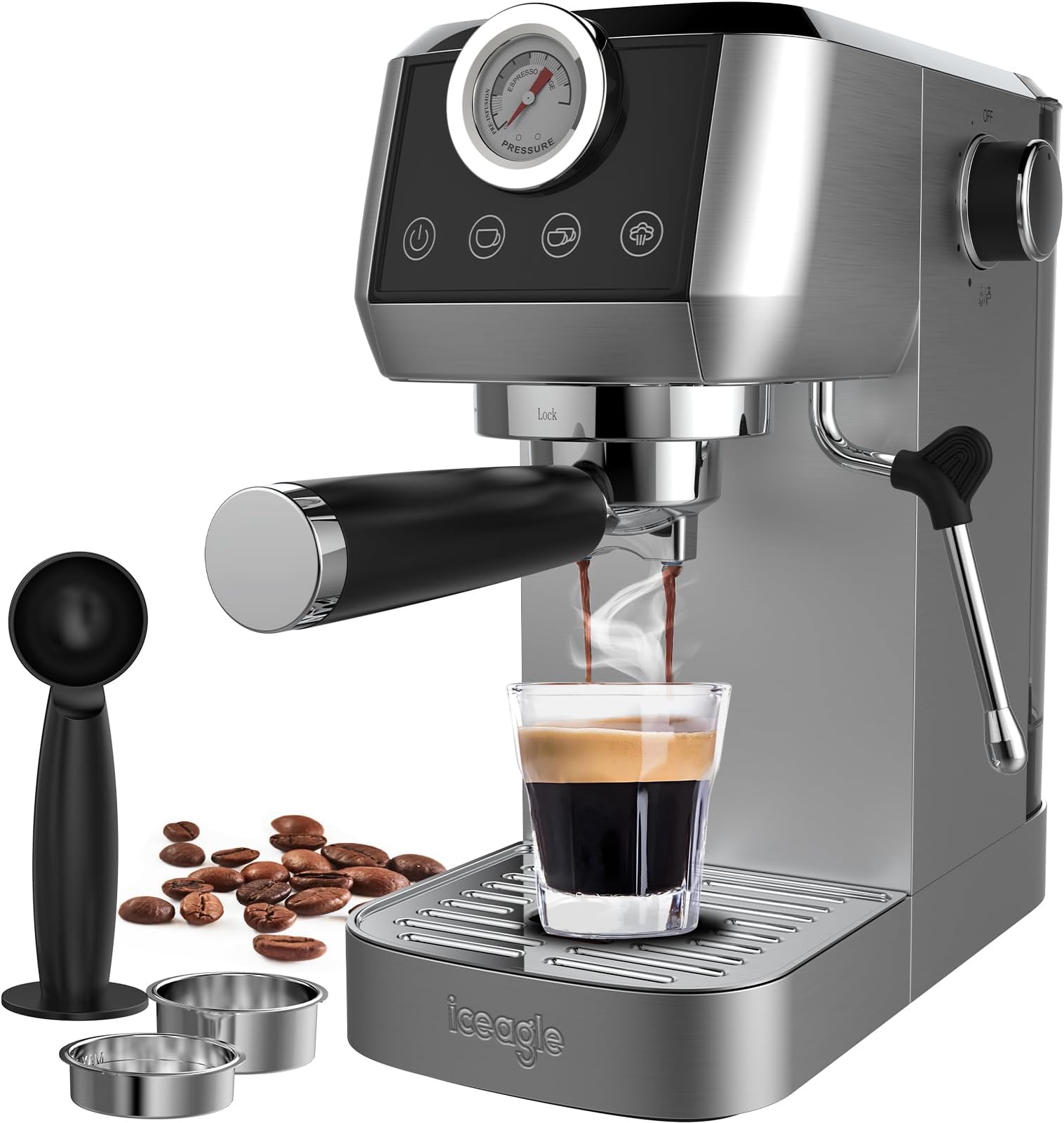 iceagle Machine à Café Expresso 20-Bar Pompe Italienne | 1350W ...