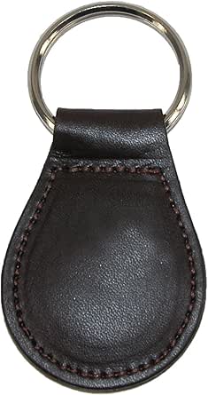 Boston Leather Smooth Leather Tear Drop Key Fob Keychain, Brown at ...