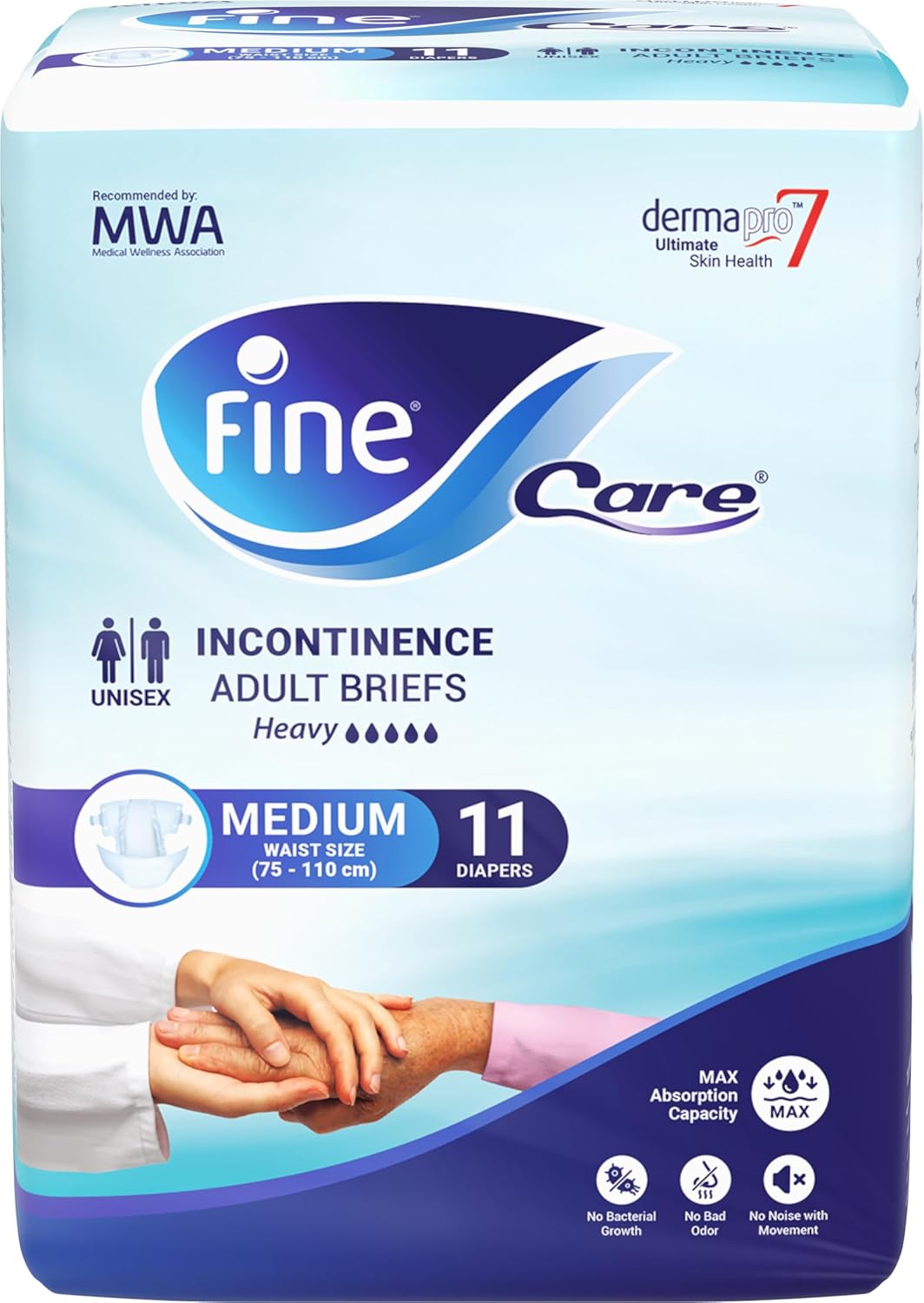 Fine Care Incontinence Adult Diapers breifs, Medium Size ,Waist 75-110 ...