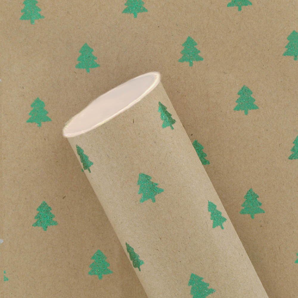 Amazon.com: Paperchase 2m Christmas glitter tree roll wrapping paper