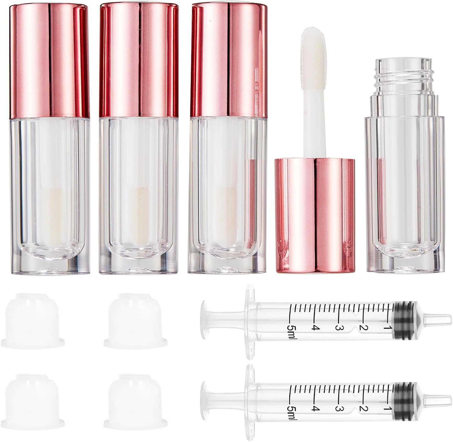 Amazon.com: Qeuly 6ml Empty Lip Gloss Tubes, Clear Mini Lip Gloss Tubes ...