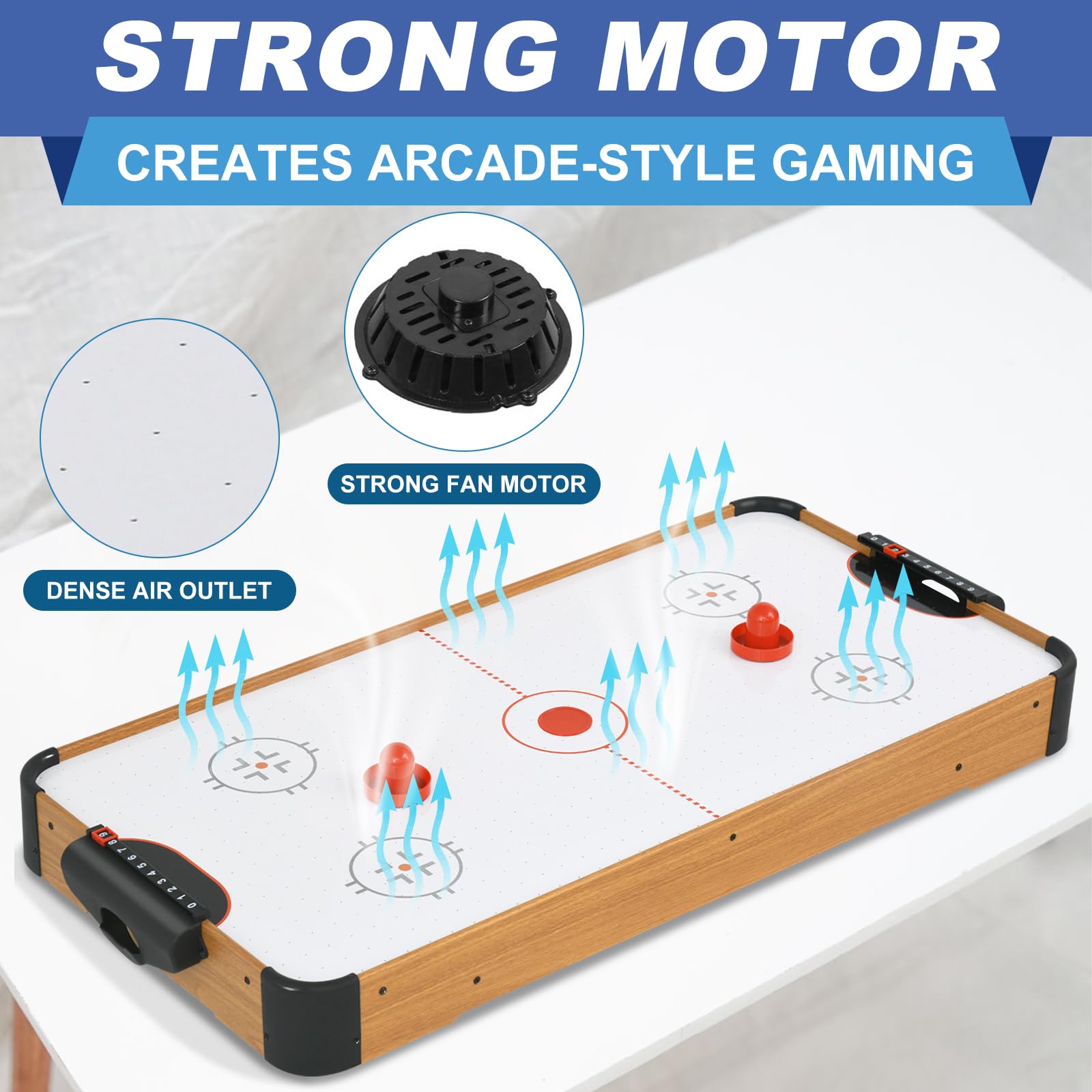 40in Tabletop Air Hockey Table, Portable Arcade Game Table for Kids and ...