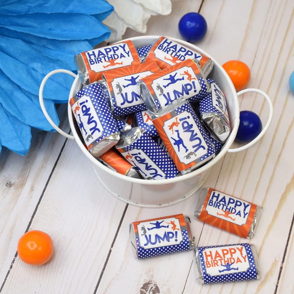 Buy Jump Zone Trampoline Park Birthday Party Mini Chocolate Candy Bar ...