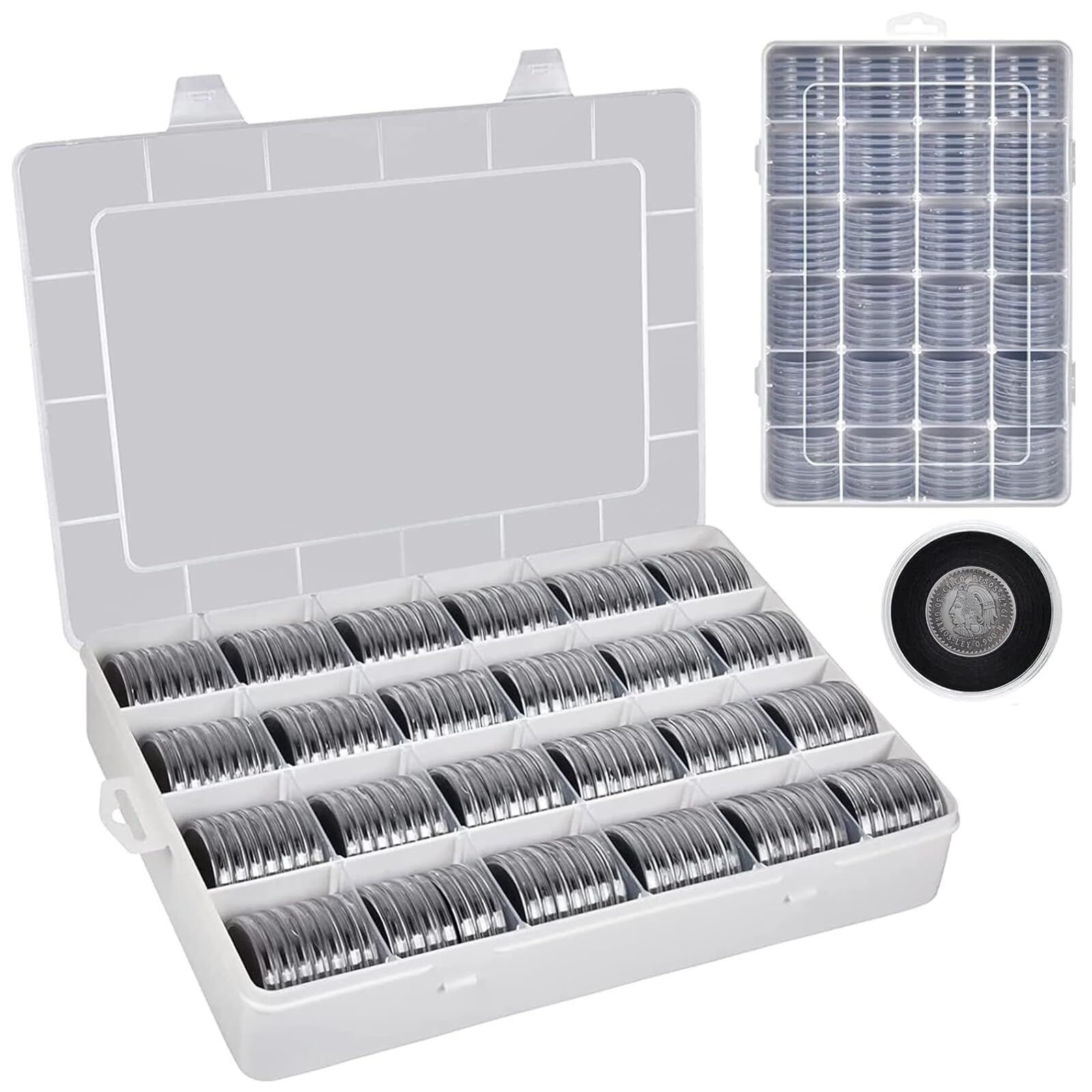Amazon.com : 168 Pcs 46mm Coin Capsules Case with Foam Gasket and ...