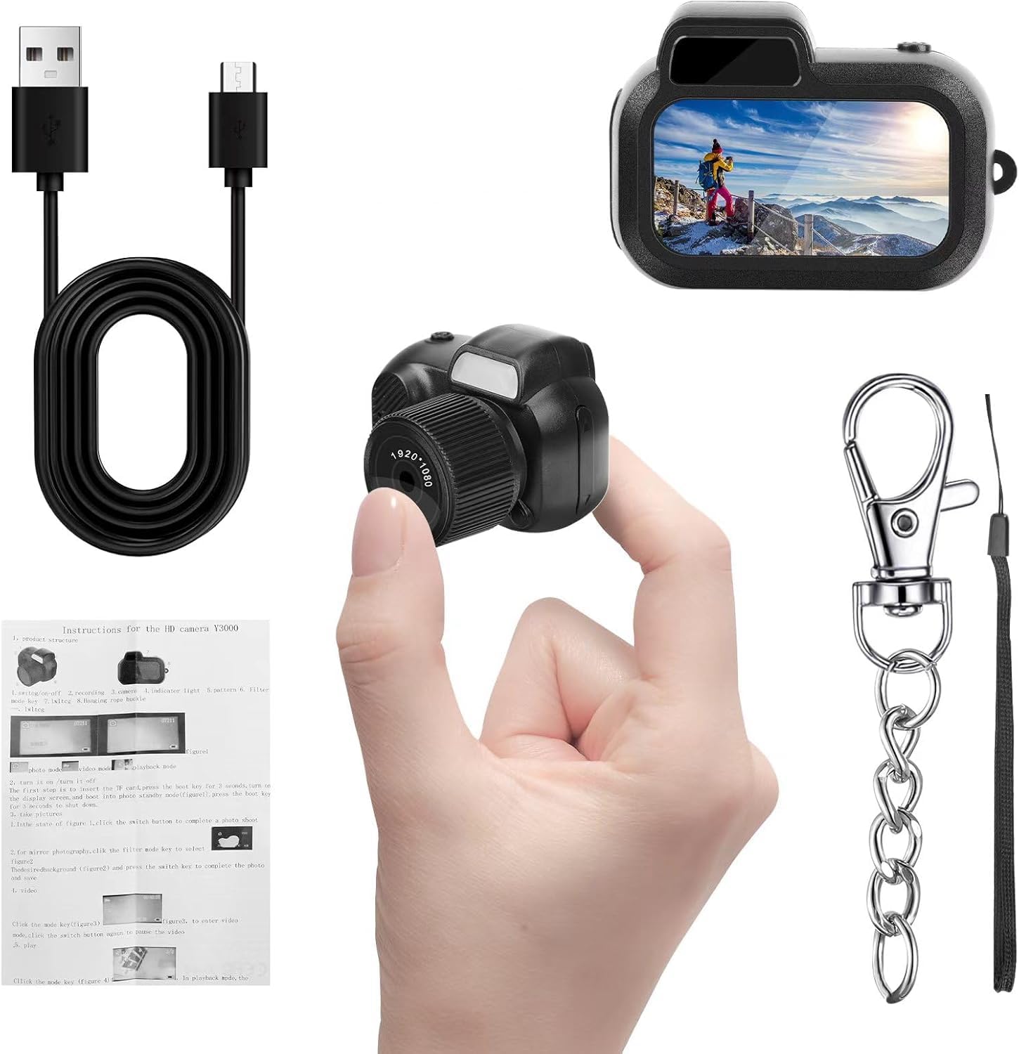 Amazon.com: Keychain Camera, 1080P 2MP Mini Camera Keychain, Thumb ...