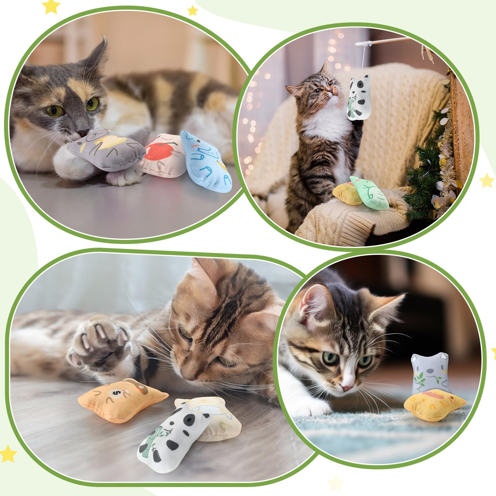 Snapklik.com : Gejoy 20 Pieces Catnip Toys For Indoor Cat Plush Kitten ...