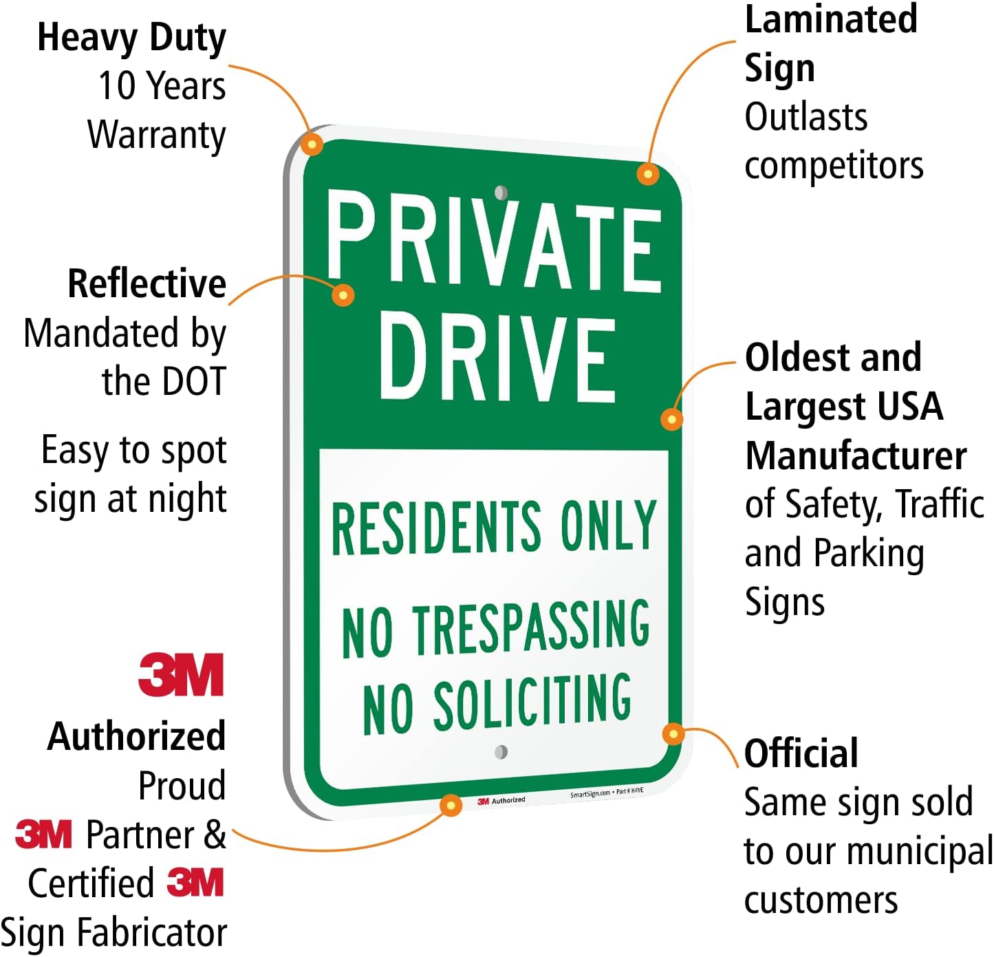 Buy SmartSign 18 x 12 inch “Private Drive - Residents Only, No ...