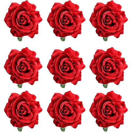Amazon.com : 5 Pcs Big Rose Flower Hair Clips Brooch Pins Accessories ...