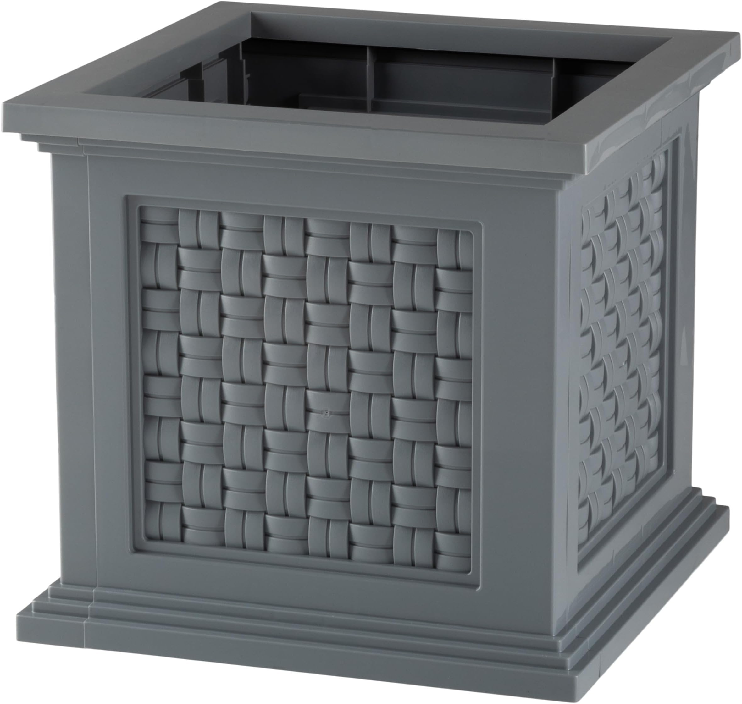 Amazon.com : Pure Garden Rattan Style Outdoor Planter Box - 14.65-Inch ...