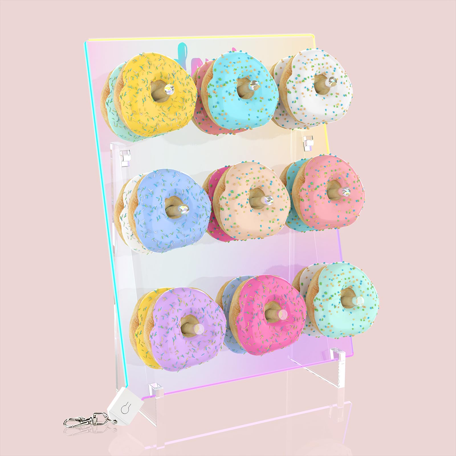 Amazon.com: LUGUNU LED Light Acrylic Donut Wall Display Stand, Reusable ...