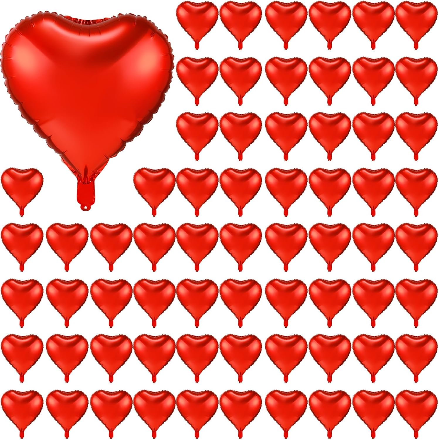 Amazon.com: Lunmon 80 Pieces Large Heart Foil Balloons 18 Valentine's ...