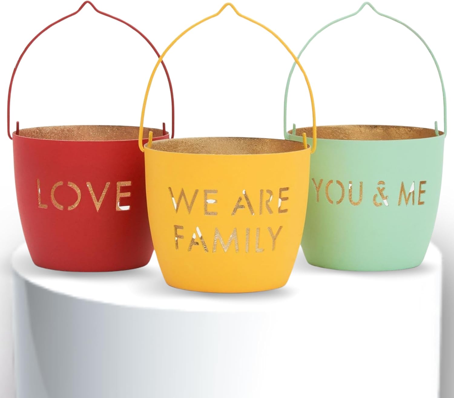 Amazon.com: JUUVANA - Set of 3 Candle Holder Lantern Decorative Metal ...