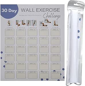 Wall Exercise Planner 30 Days | Fitness Challenge Worksheet Home Gym ...