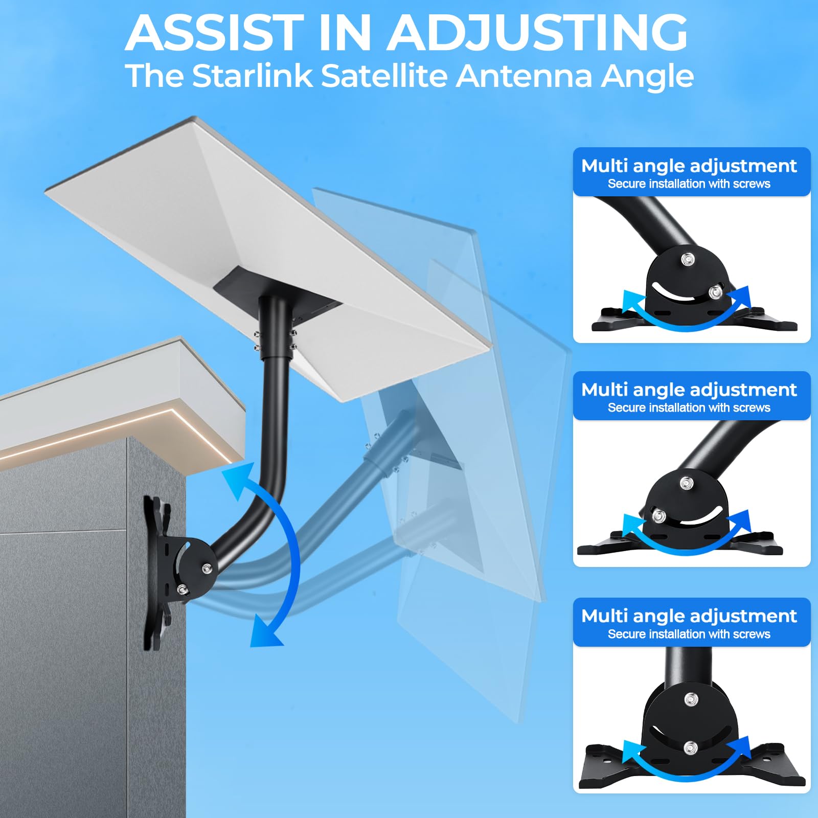 Snapklik.com : Starlink Gen 3 Wall Mount, Adjustable Starlink Mounting ...