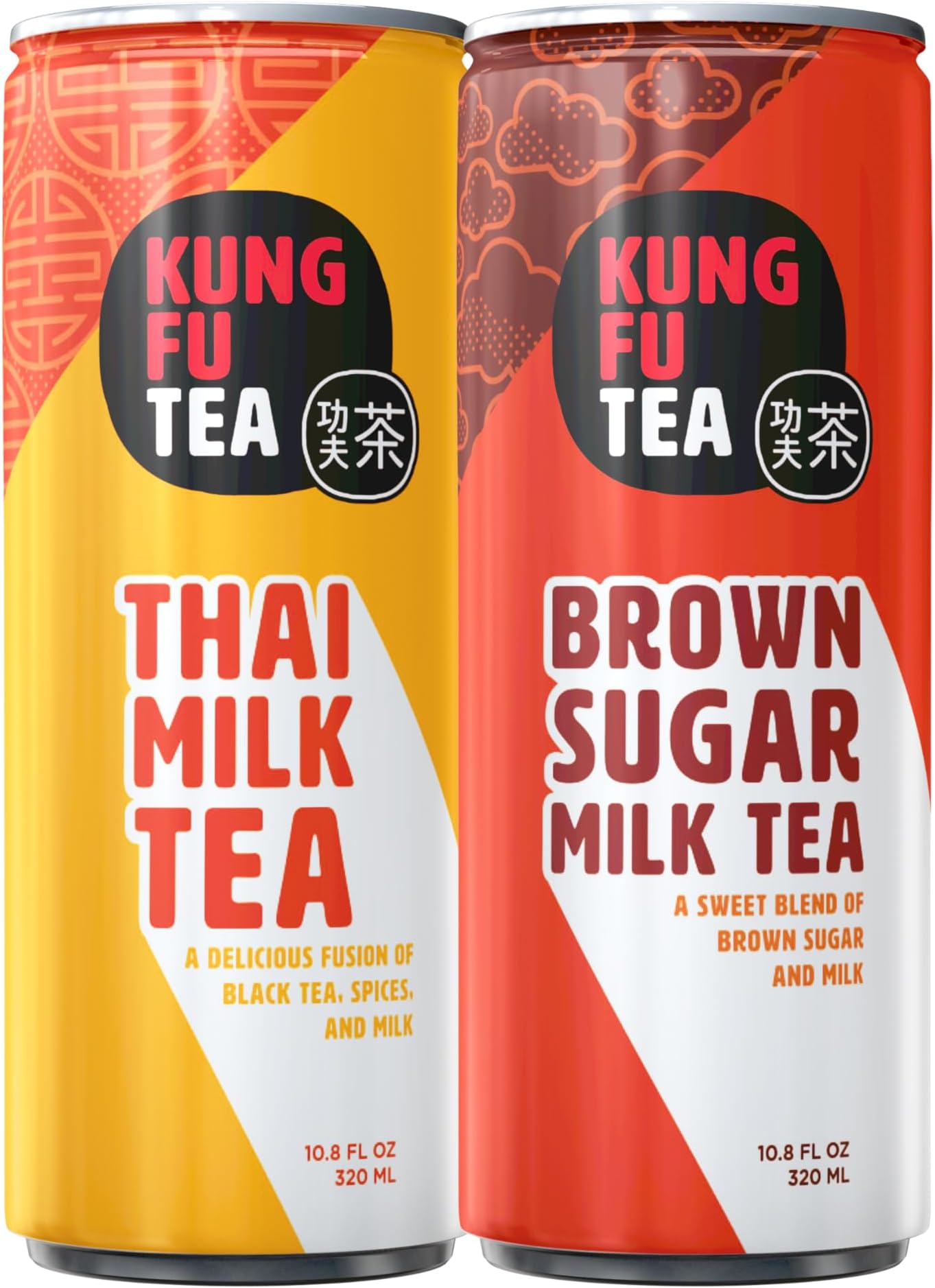 Amazon.com : Kung Fu Tea Brown Sugar Milk Tea + Thai Milk Tea Can Drink ...