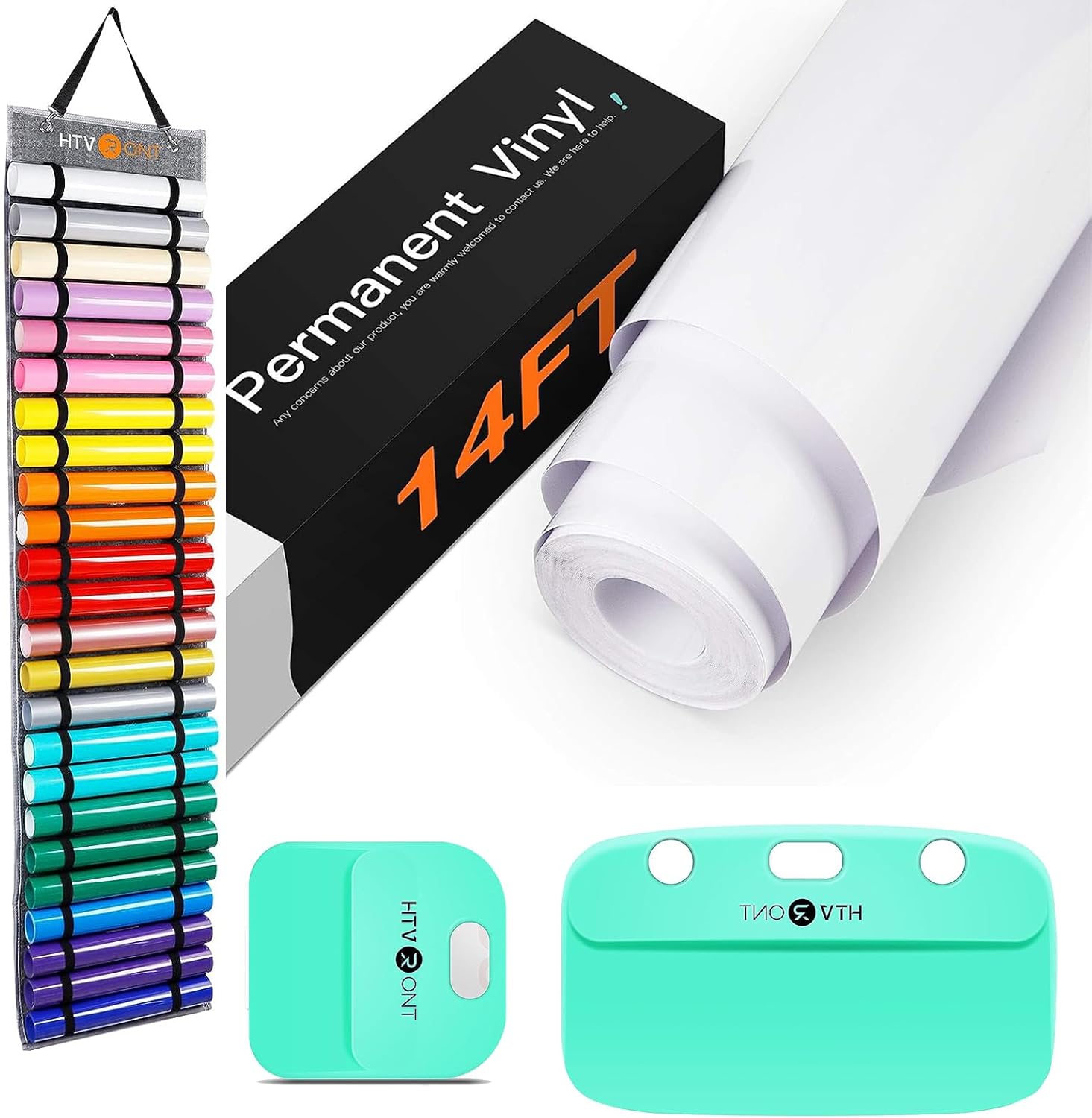 Amazon.com: HTVRONT 12" x 14 FT Permanent Vinyl & 2Pack Vinyl Scraper ...