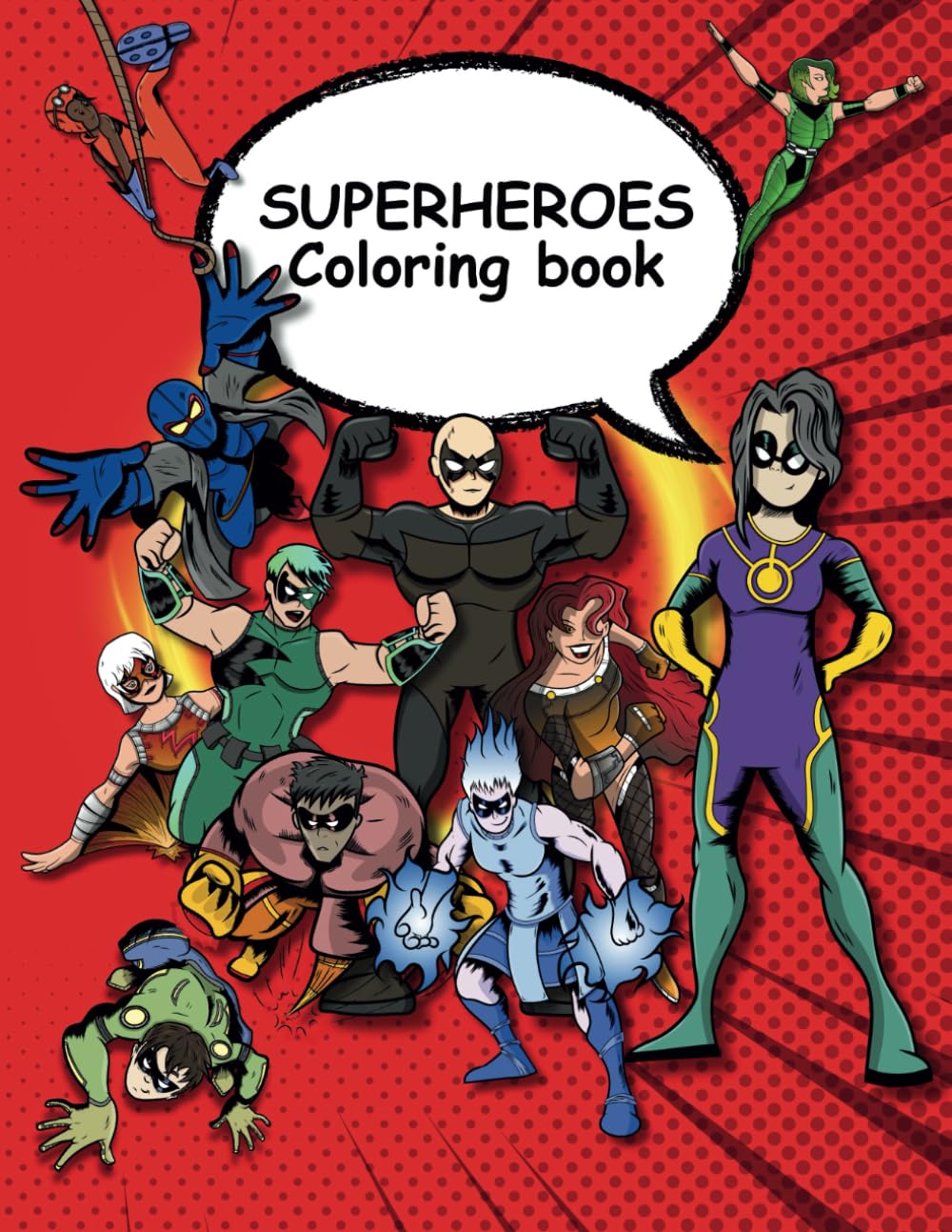 SUPERHERO COLORING BOOK: Superhero Coloring Book For Kids and Adults ...