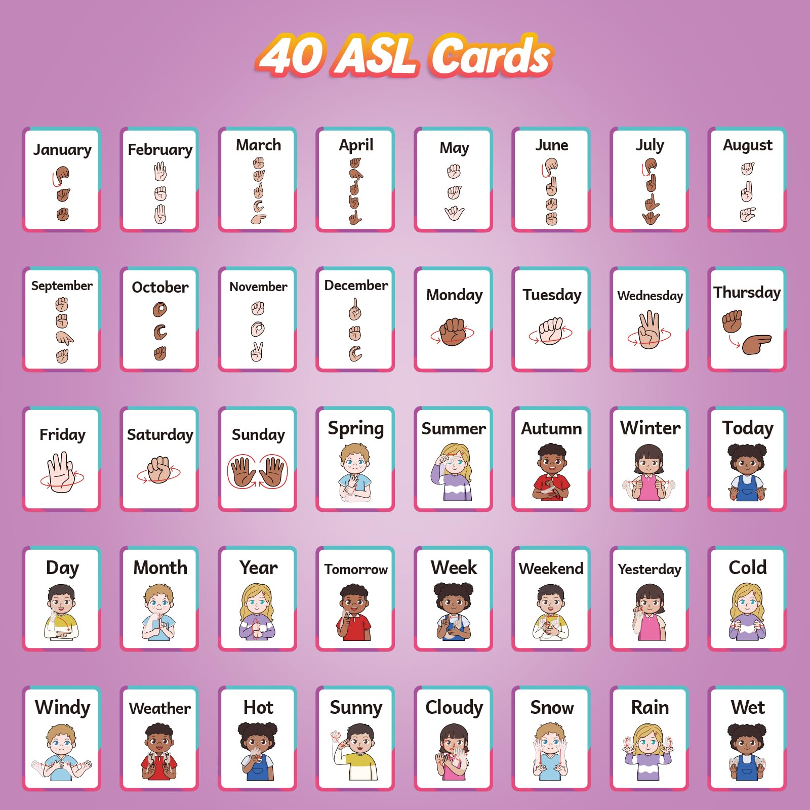 Snapklik.com : American Sign Language Flash Cards For Babies Kids, ASL ...