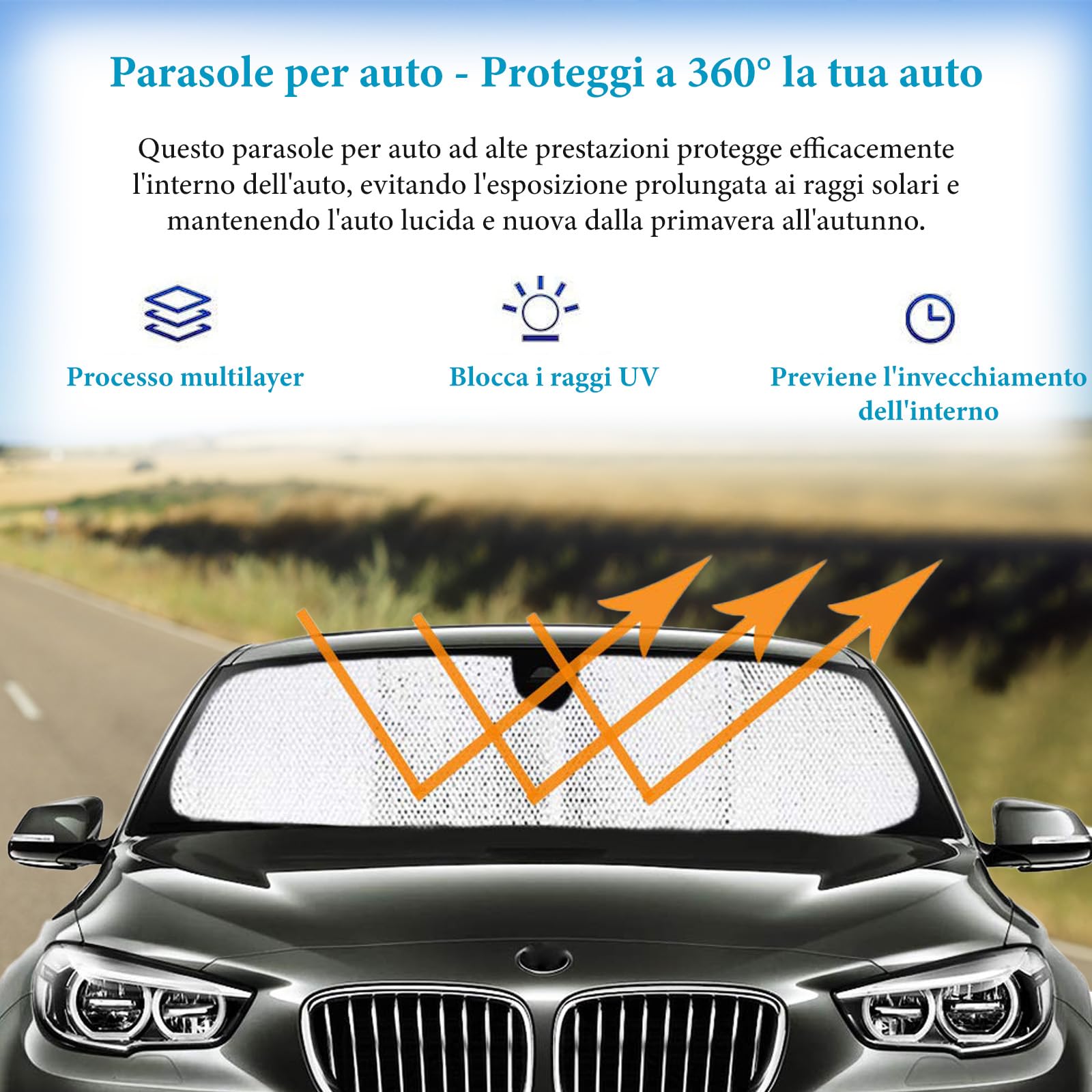 Parasole Ombrello Pieghevole Parasole Auto, Parasole Auto Parabrezza ...