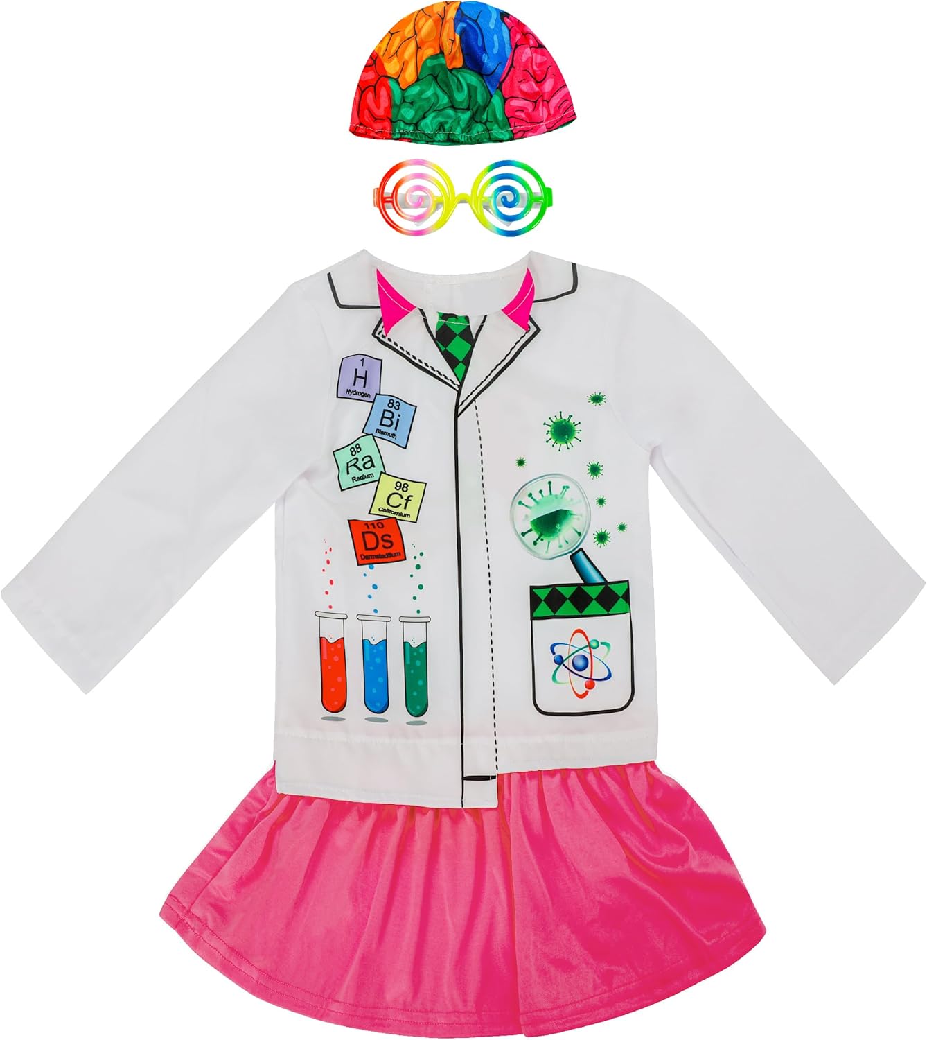 Amazon.com: AlecosFun Girls Mad Scientist Costume, Evil Scientific 3 ...
