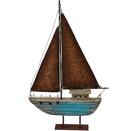 Amazon.com: Attraction Design Wood Sailboat Decor Nautical Decoration ...