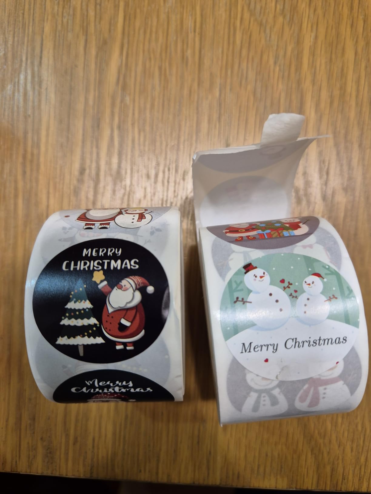 Christmas Sticker Roll - 2 Pack 1000 Pcs 1 Inch Round Holiday Stickers ...