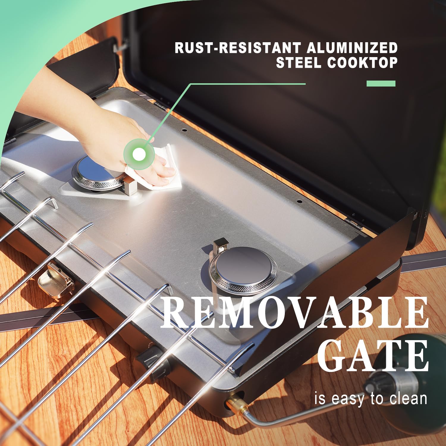 Snapklik.com : VANSTON 2-Burner Propane Camping Stove, 20,000 Total ...