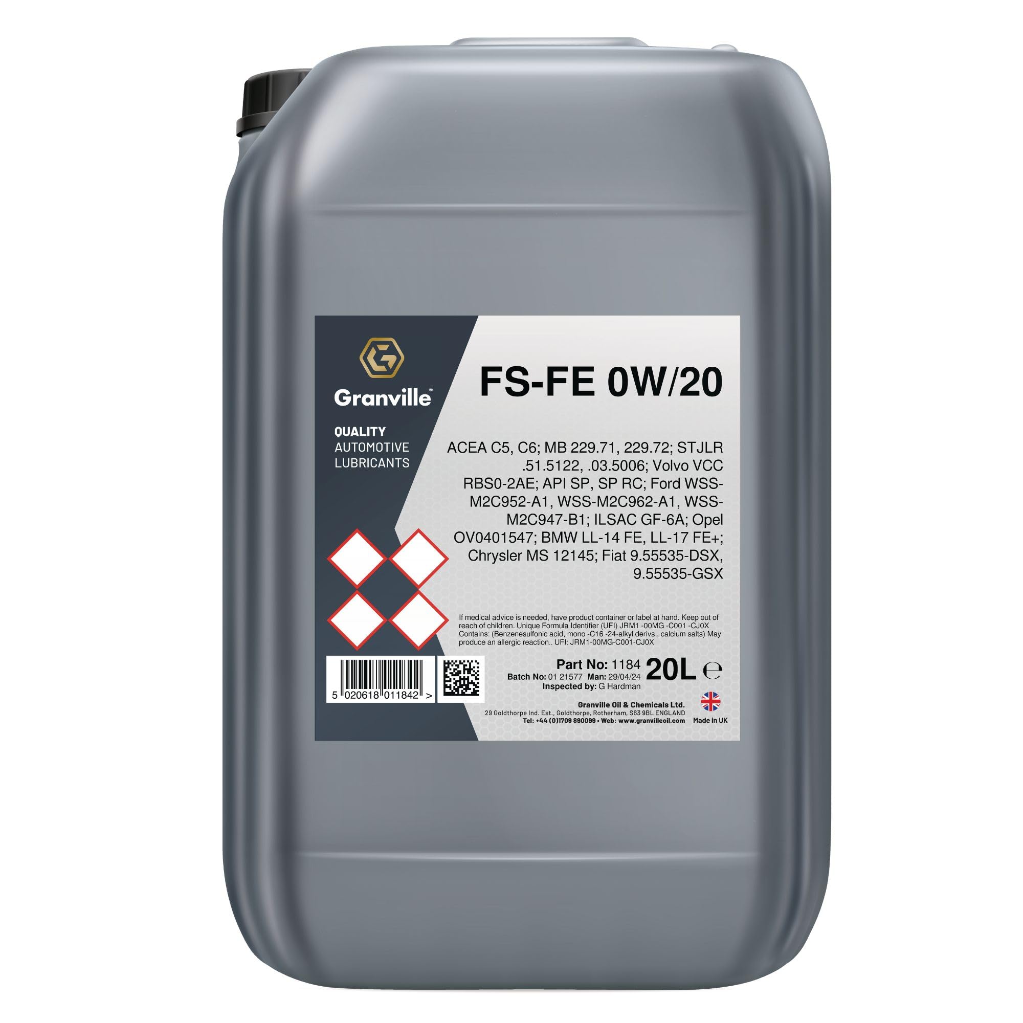 Granville FS-FE 0W/20 Fully Synthetic Engine Oil – 20L | Advanced Fuel ...