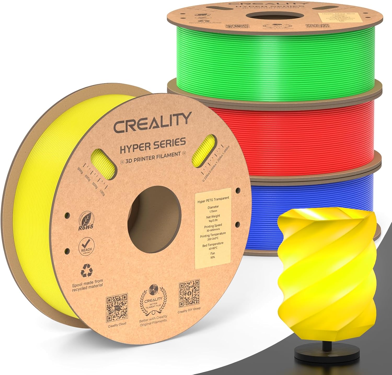 Amazon.com: Creality Hyper PETG Filament for K1/K1 Max/K1C, High Speed ...