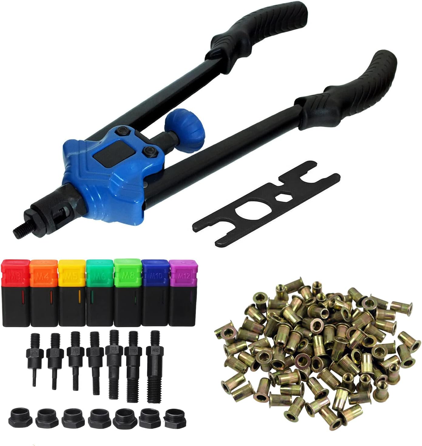 Heavy Duty Twin Handled Hand Rivet Gun Nut Riveter Threaded Insert ...