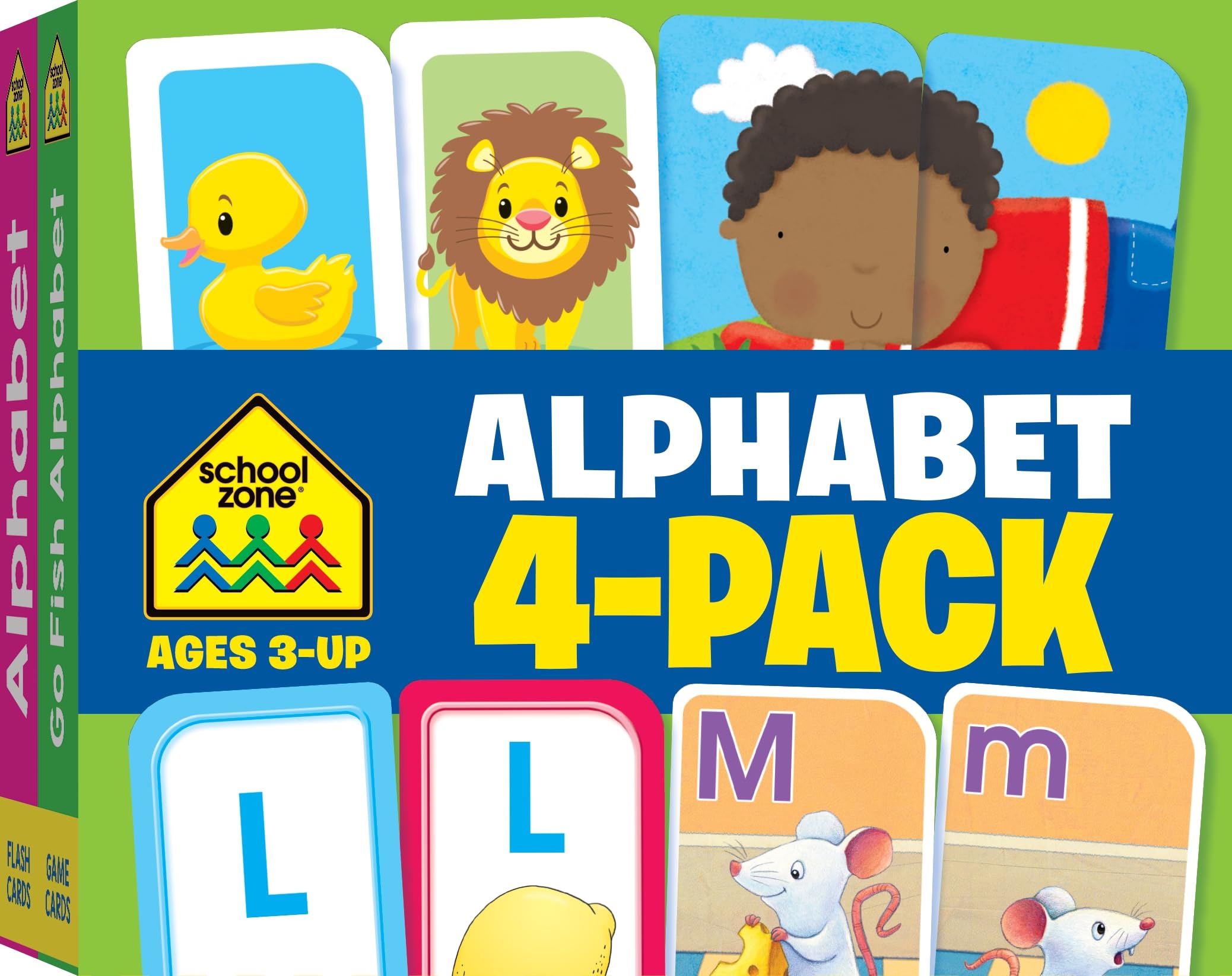 School Zone - Alphabet 4-Pack Flash Cards - Ages 3+, Preschool ...