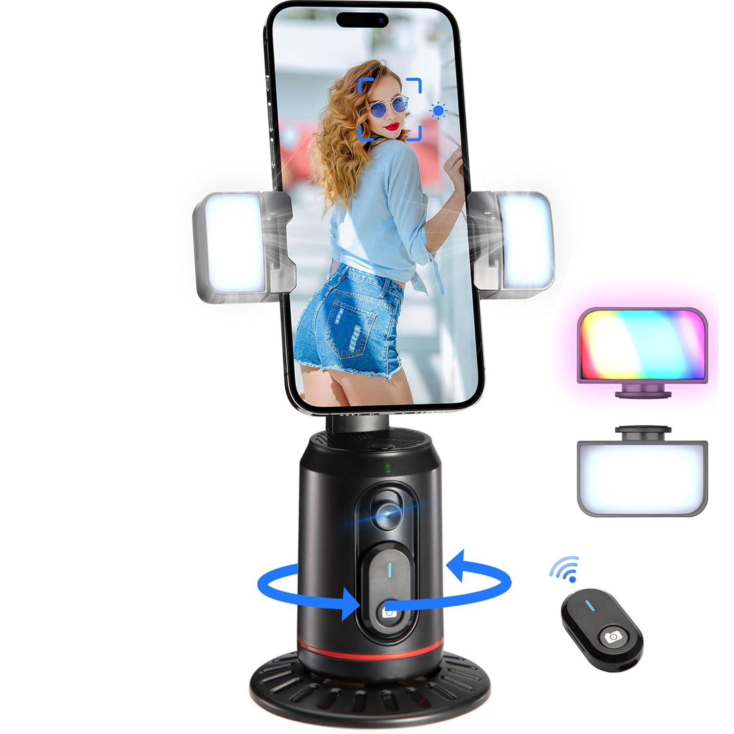 MQOUNY Auto Face Tracking Phone Holder, 360° Rotation Face Body Phone ...