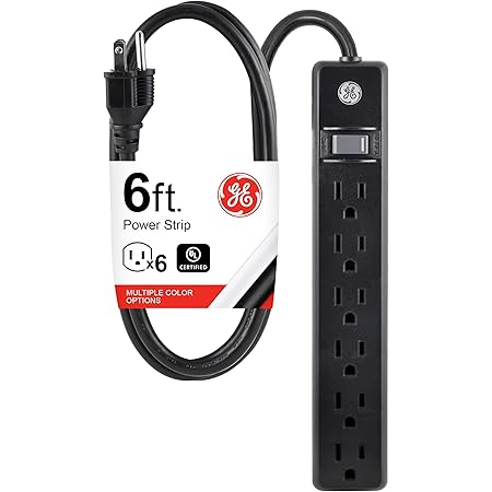 Amazon.com: GE Multicontacto de 6 tomas, extensión de 6 pies, enchufe ...
