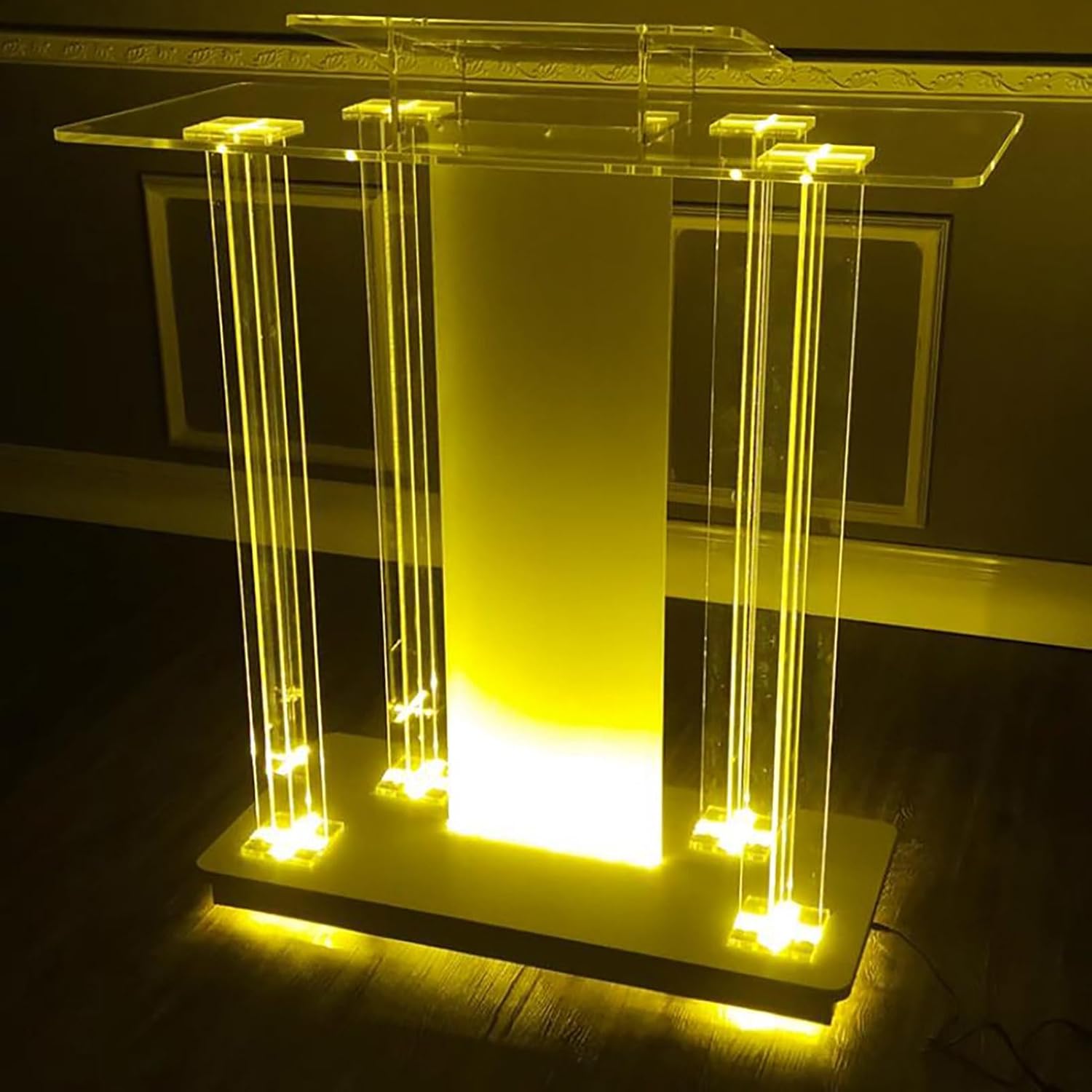 Amazon.com: WEOBNAQ Church Pulpit with Led Lights, 46” Acrylic Podium ...