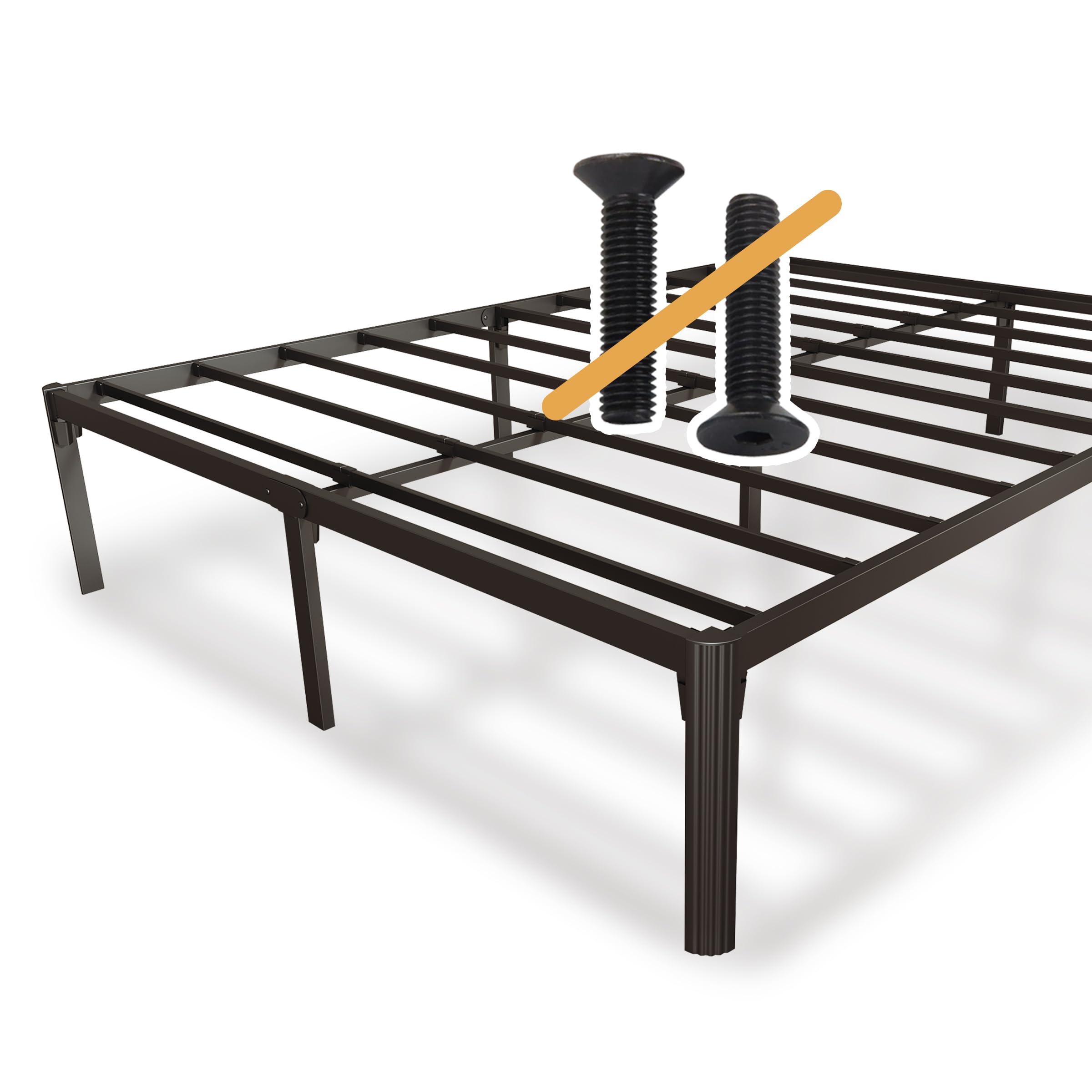 Amazon.com: Decorwise Queen Size Bed Frame 14 Inch, Express Setup Heavy ...